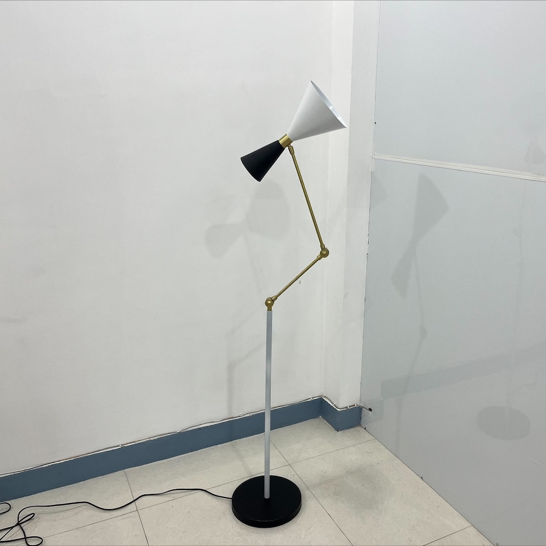 Corner Floor Lamp Stand Adjustable Arm Standing Floor Lamp With Shade ...
