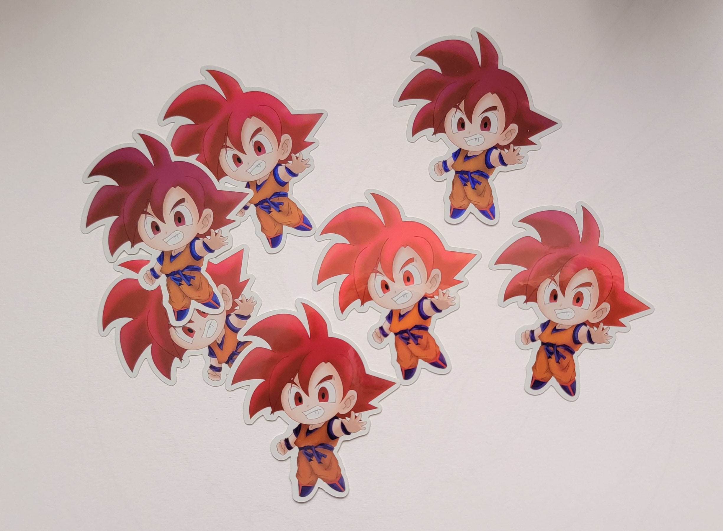 Chib Goku Red, Super Saiyan Goku, DBZ Sticker, Goku Sticker, Son Goku ...