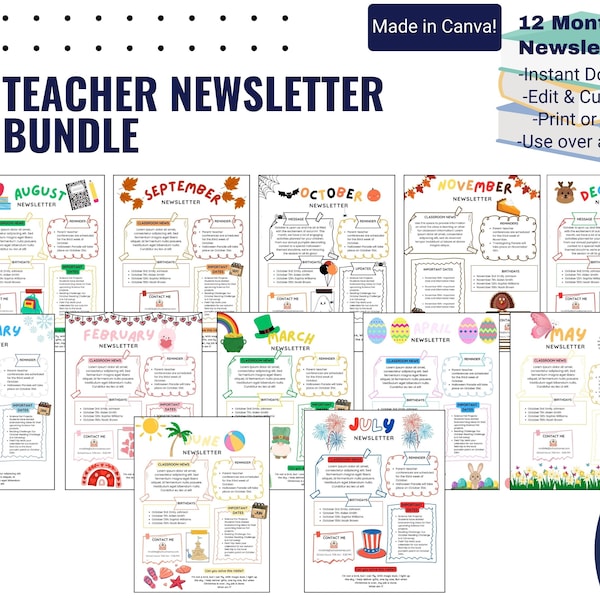 Newsletter Template Editable - Etsy