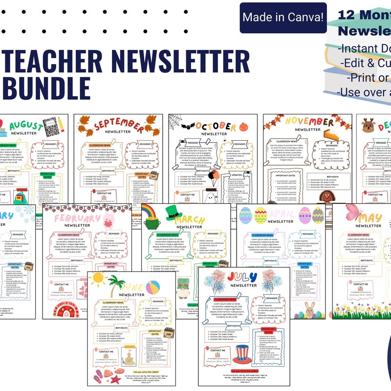 Newsletter Template, - Etsy