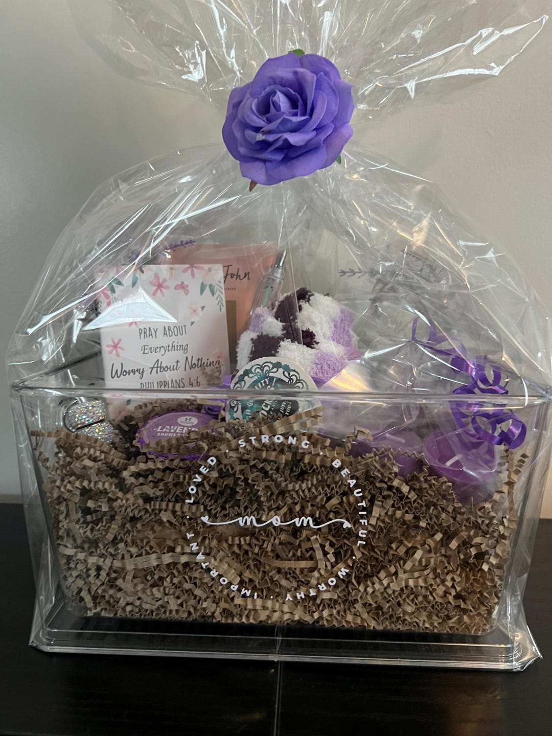 Lavender Scented Gift Box for Mom: Fuzzy Socks, Candles & Notepad - Etsy