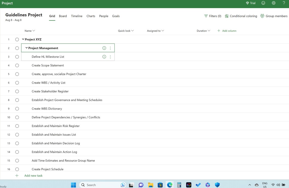 Microsoft Project Template Easy Project Starter Template - Etsy