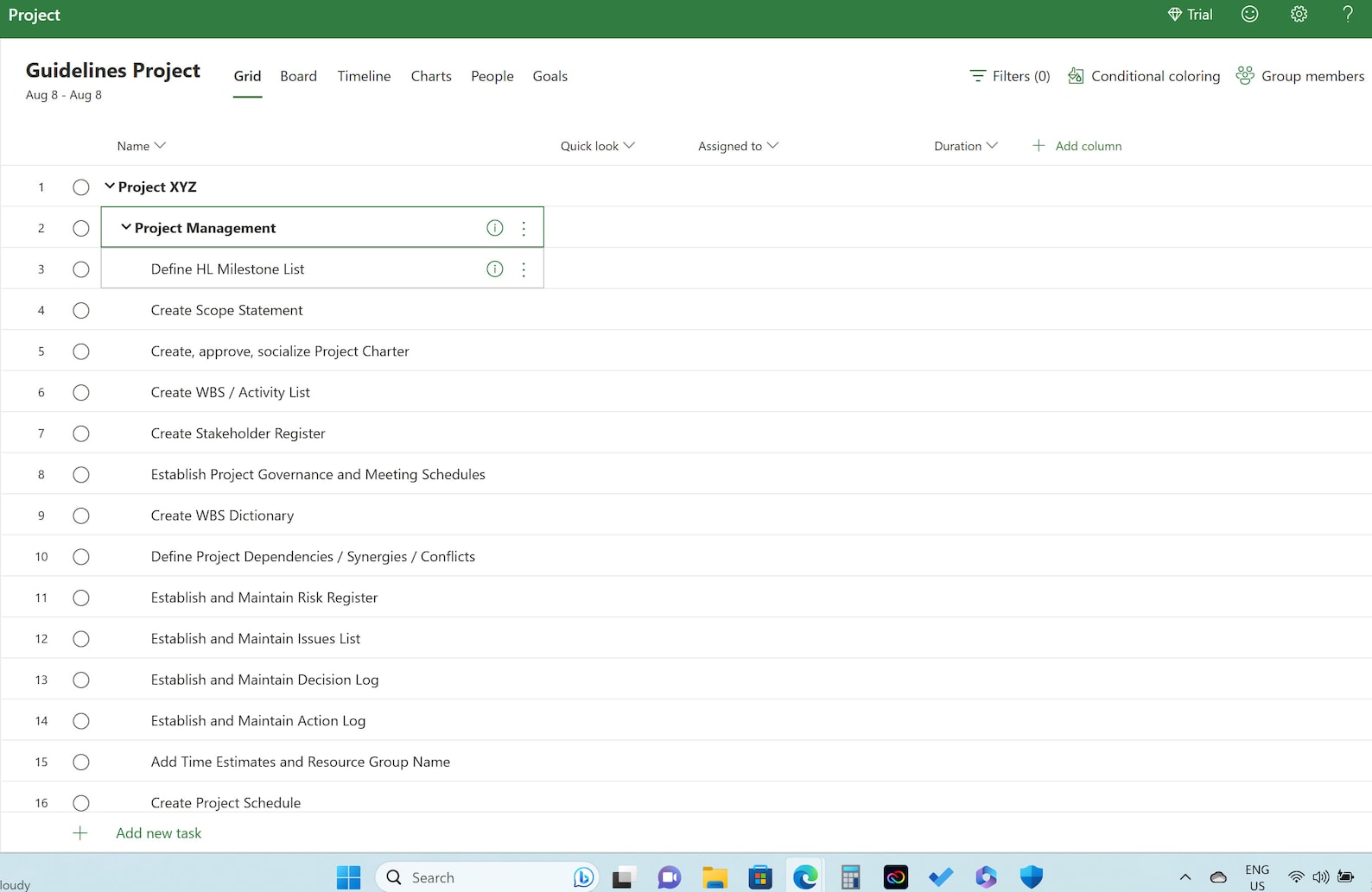 Microsoft Project Template Easy Project Starter Template - Etsy