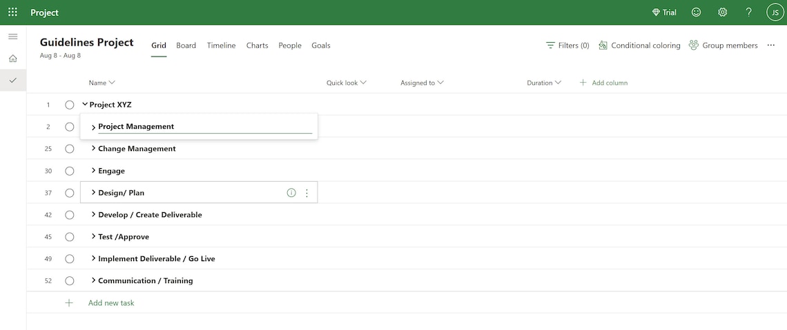 Microsoft Project Template Easy Project Starter Template - Etsy