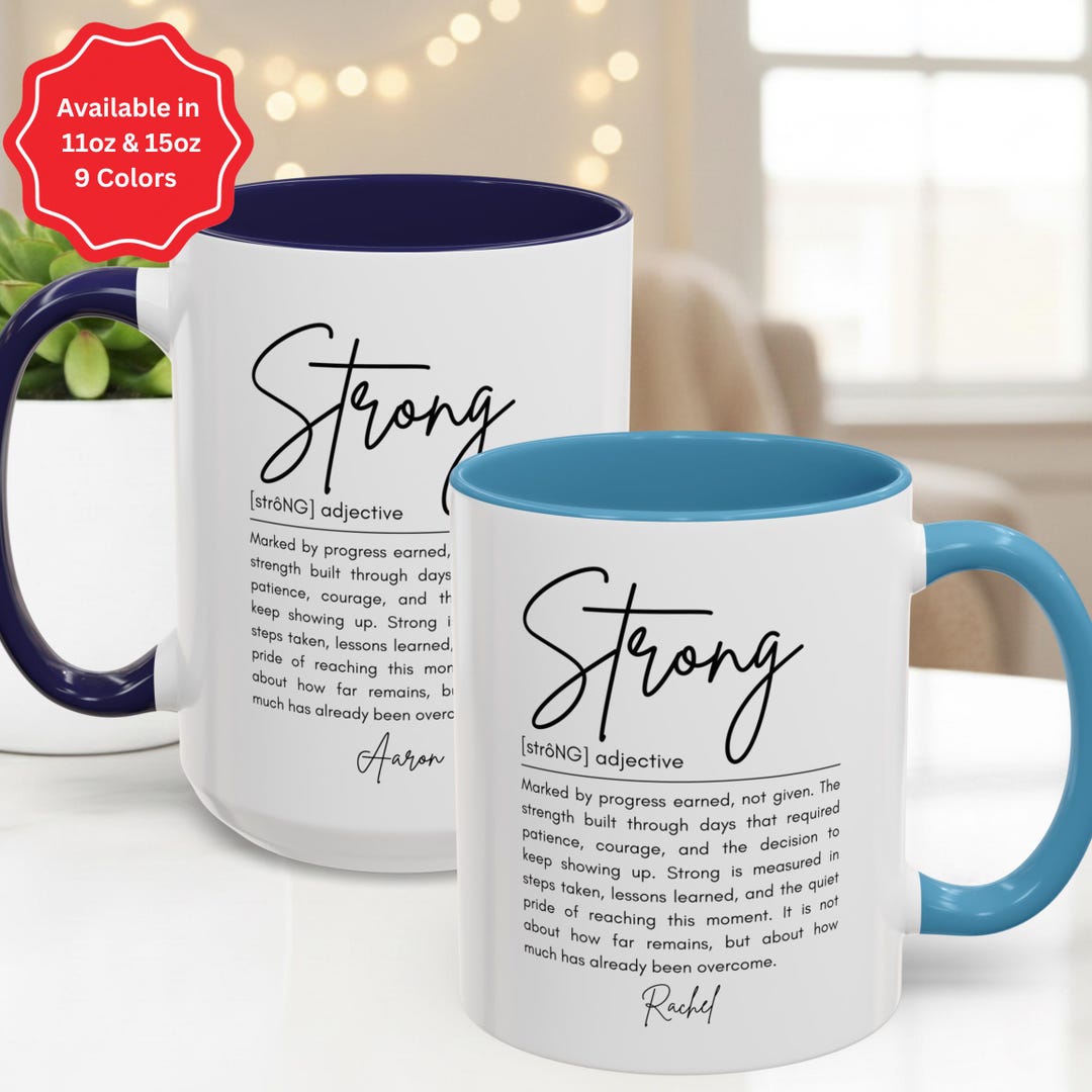 Strong Definition Mug Inspirational Strength Personalized Cup Unique ...