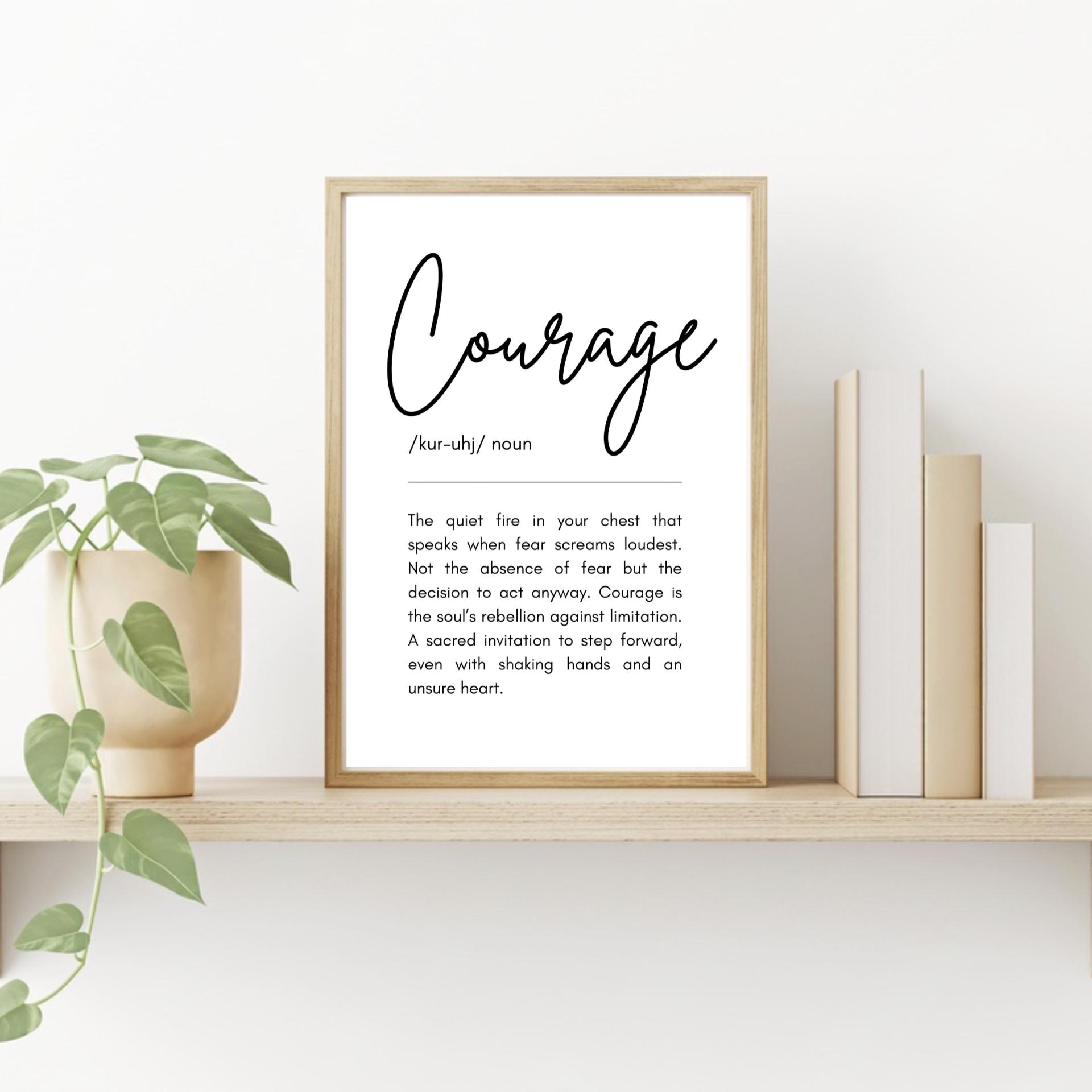 Courage Motivational Printable Poster Digital Download Inspirational ...