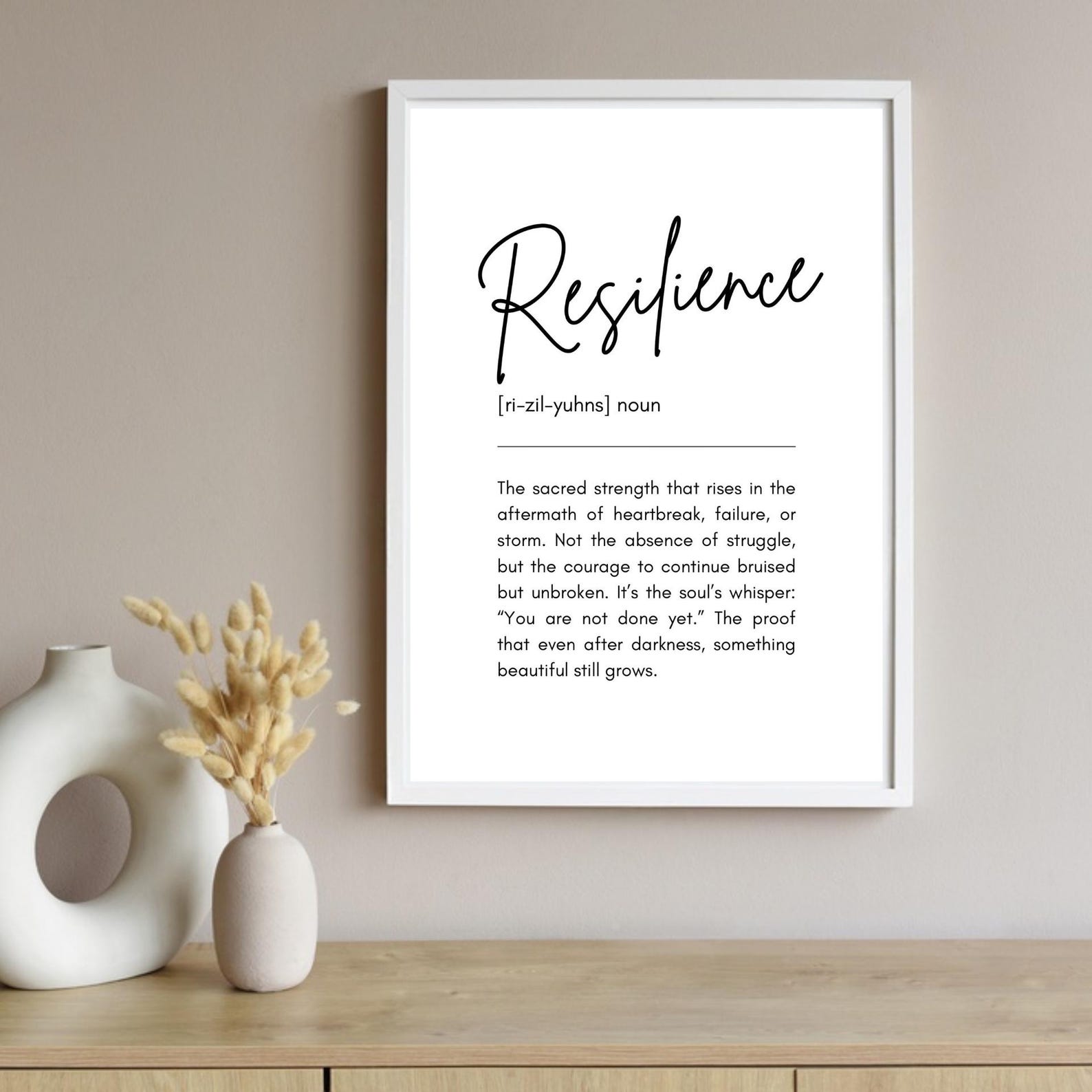 Resilience Inspirational Printable Poster Motivational Wall Art Digital ...