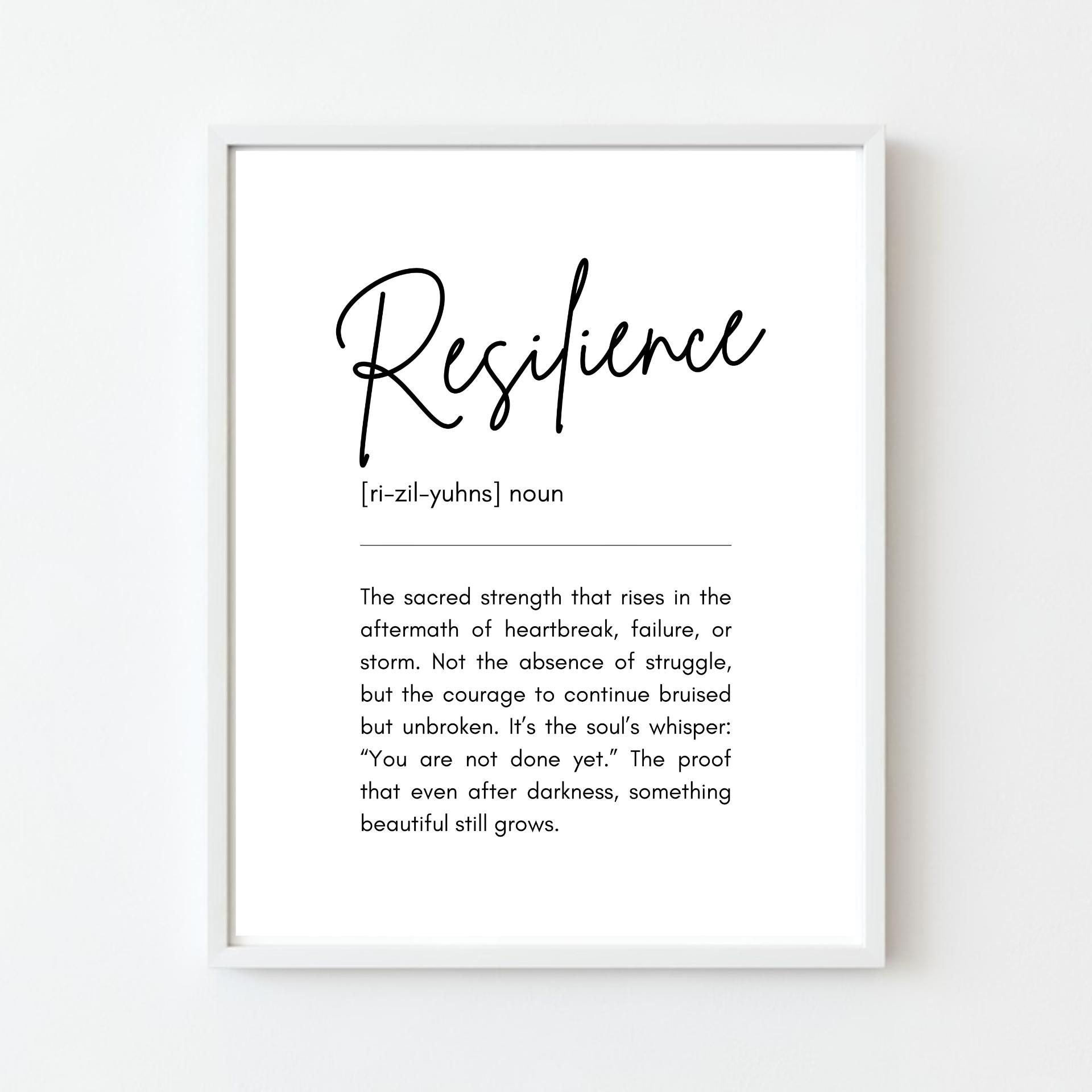 Resilience Inspirational Printable Poster Motivational Wall Art Digital ...