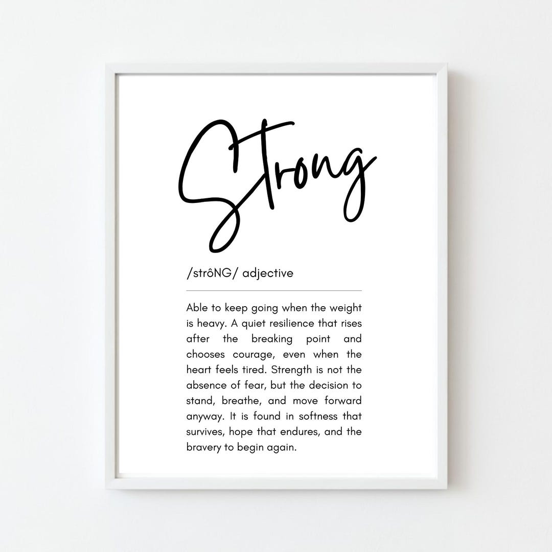 Strong Inspirational Printable Poster Motivational Wall Art Digital ...