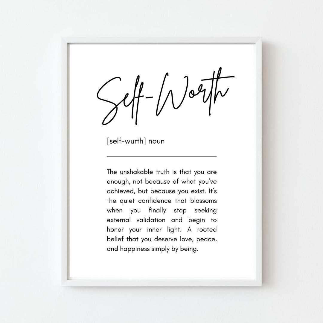 Self Worth Printable Wall Art Digital Download Affirmation Poster ...