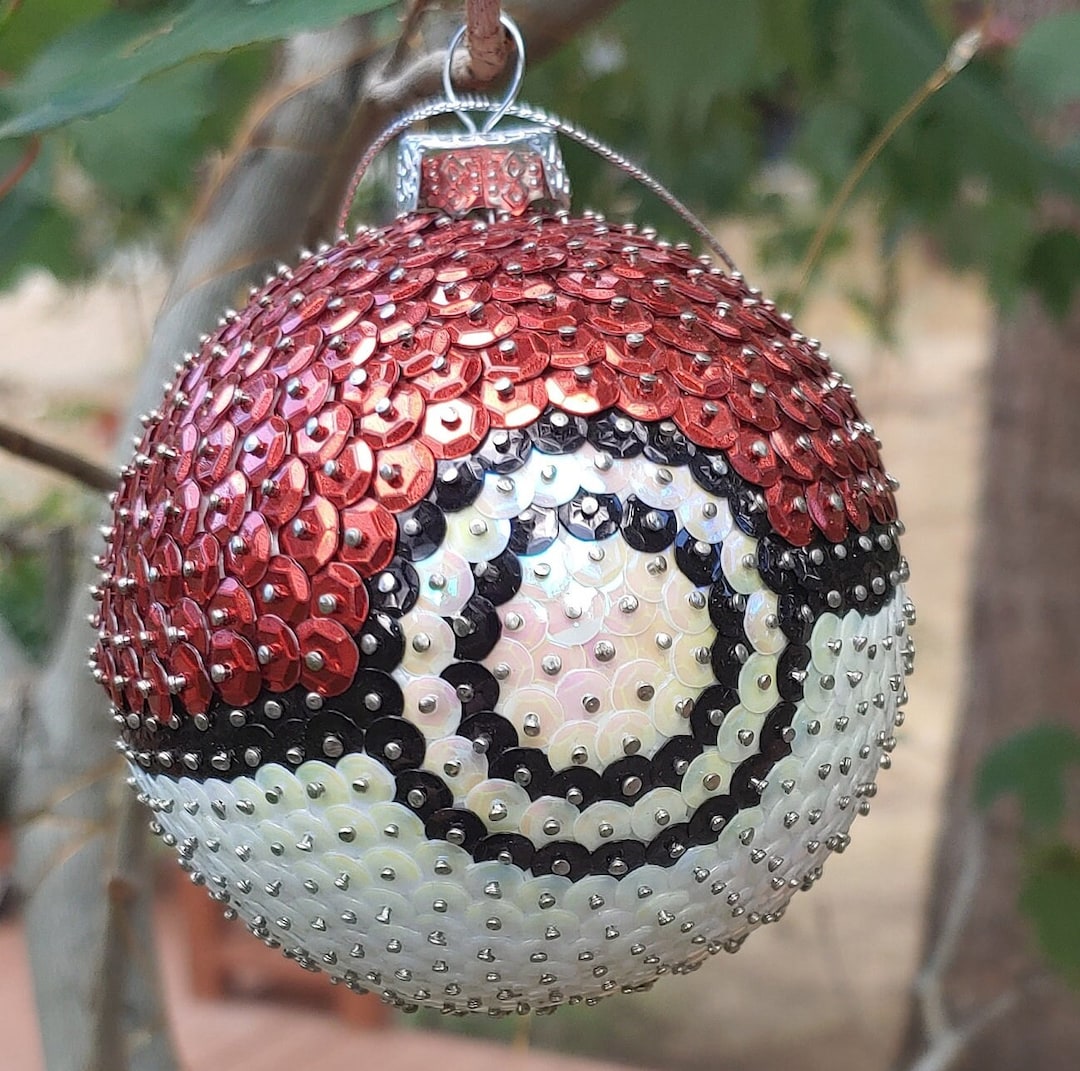 Handmade Sequin Pokemon Pokeball 3 Christmas Ornament - Etsy