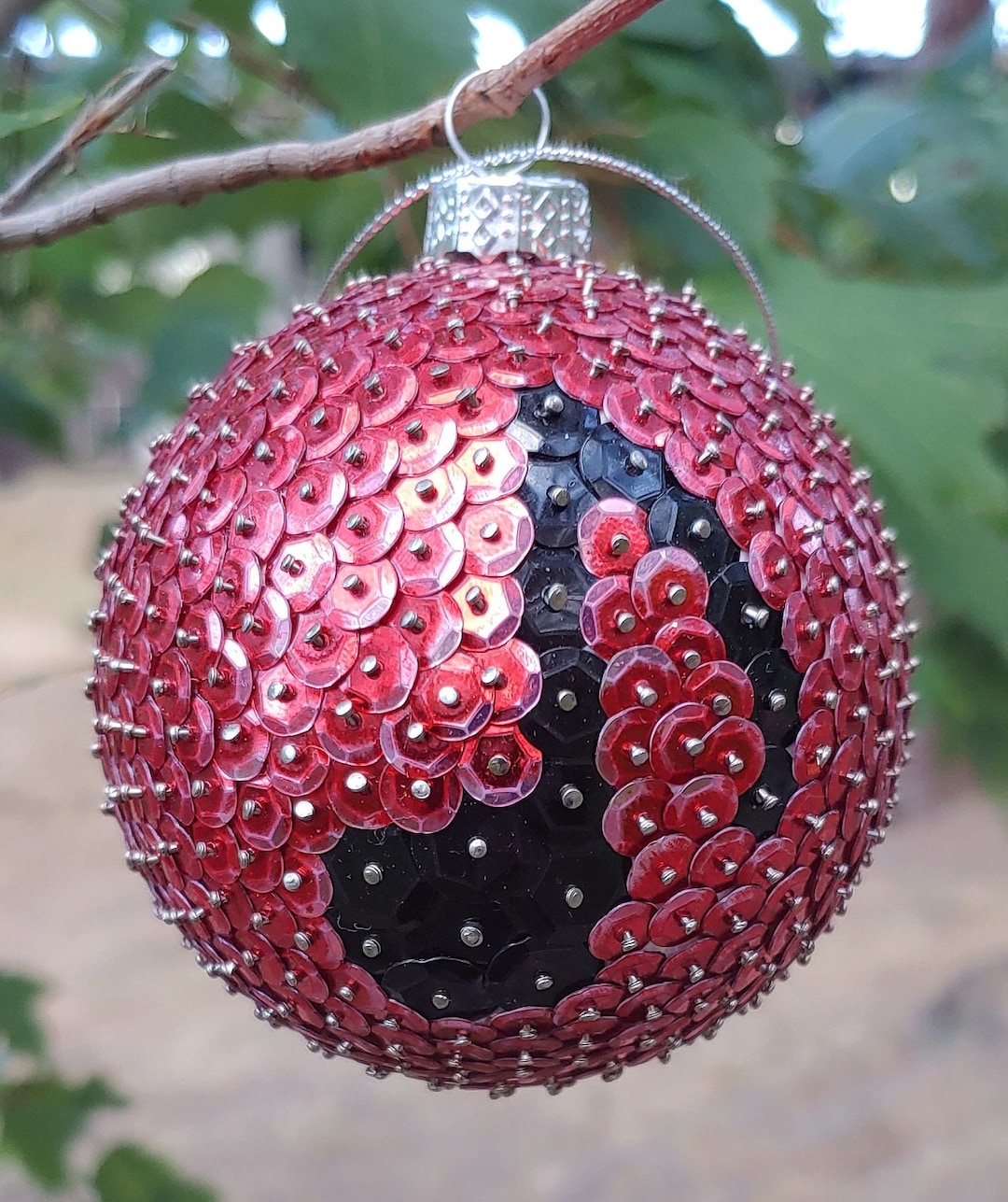 Handmade Sequin Red Eighth Note Music 3 Christmas Ornament - Etsy