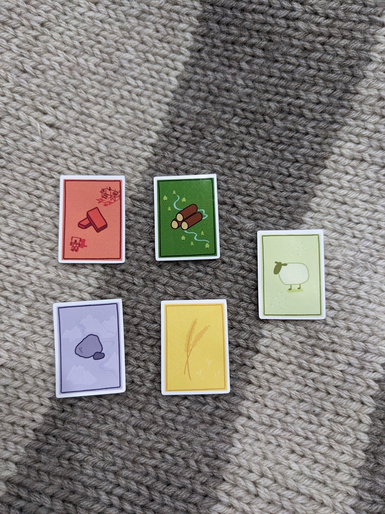 Catan Stickers SET OF 5 Resource Cards Vinyl Glossy, Free Delivery ...