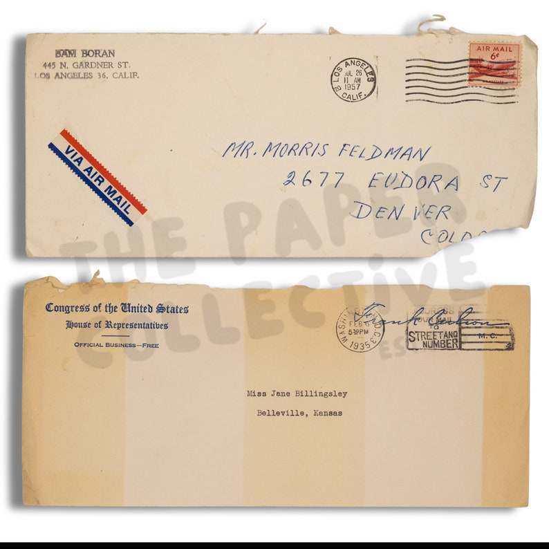 Ephemera Paper Bundle, 50 Vintage Handwritten Envelopes, Instant ...