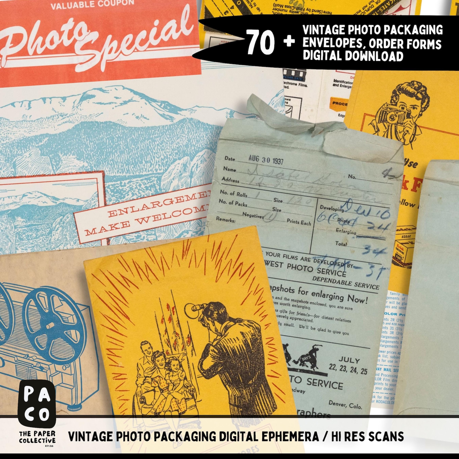 Ephemera Photo Bundle, Vintage Ledger Paper, Antique Forms for Instant ...