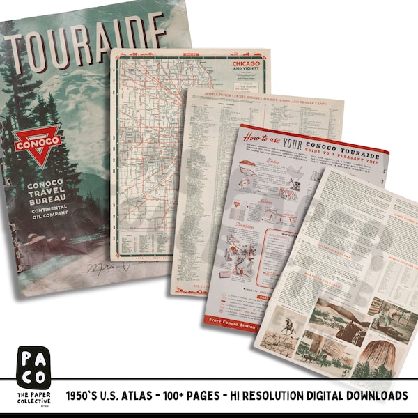 Vintage Atlas Pages - Etsy