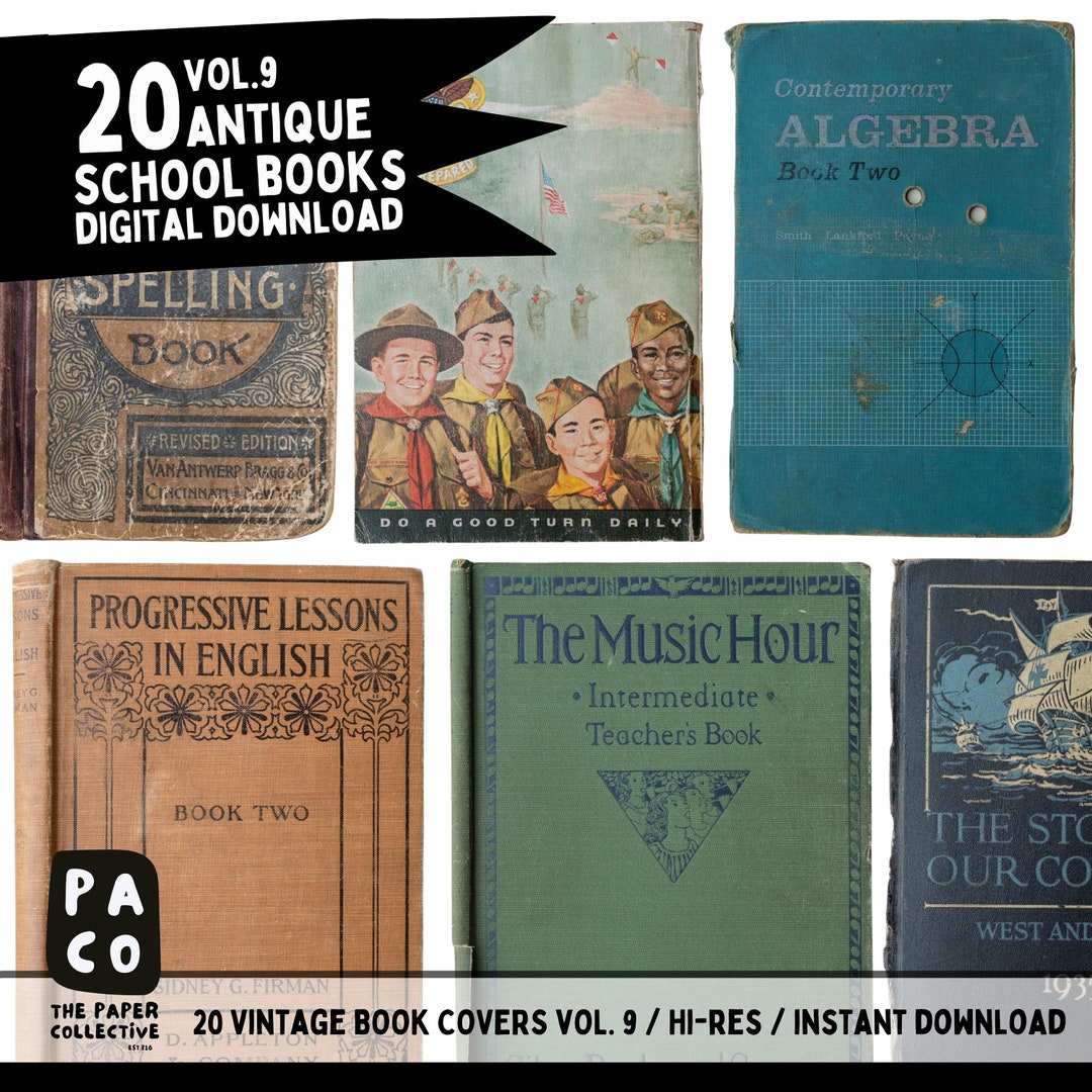 Ephemera Bundle, 10 Vintage Book Covers for Instant Download ...