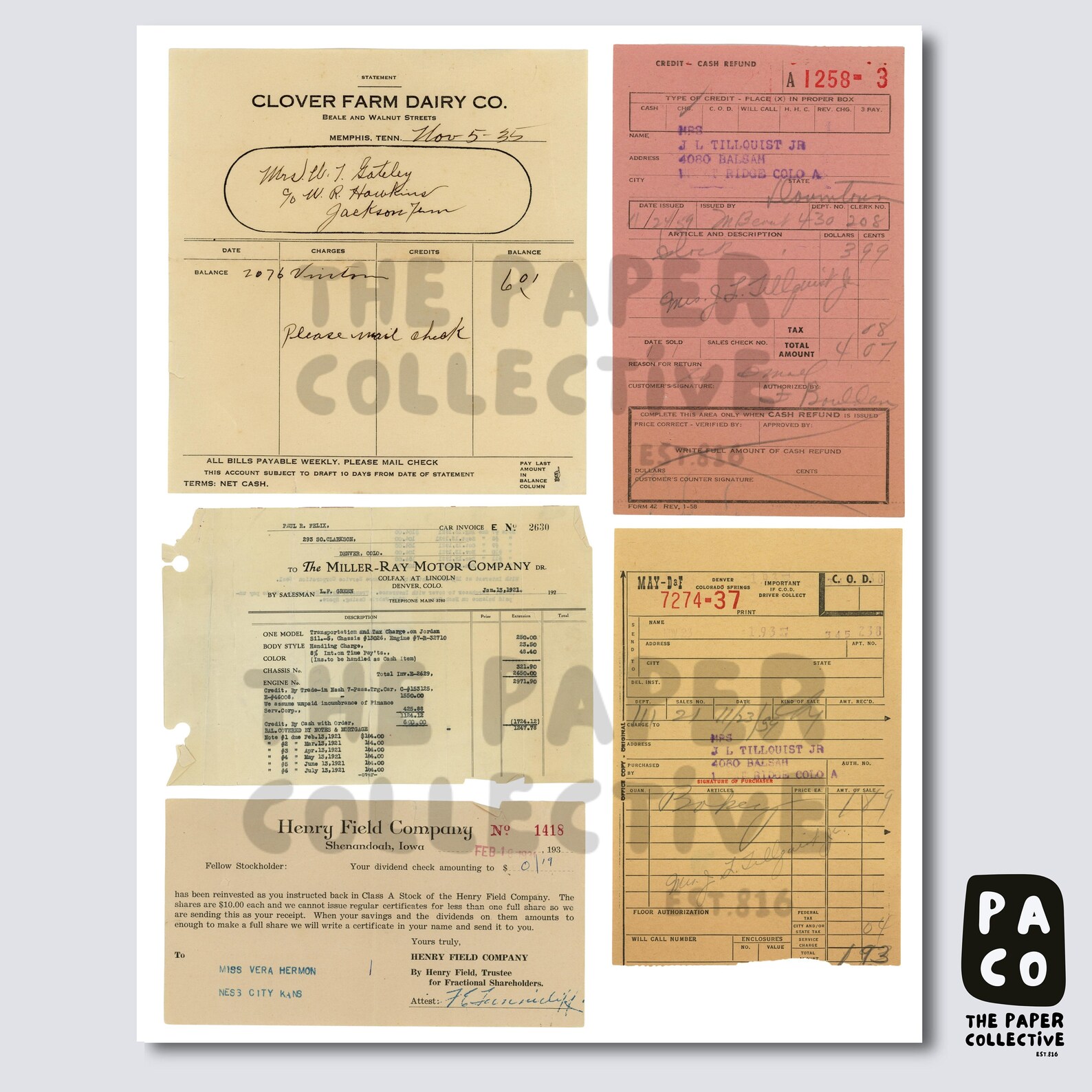 Ephemera Receipt Bundle, Vintage Receipts, Antique Books, Instant ...