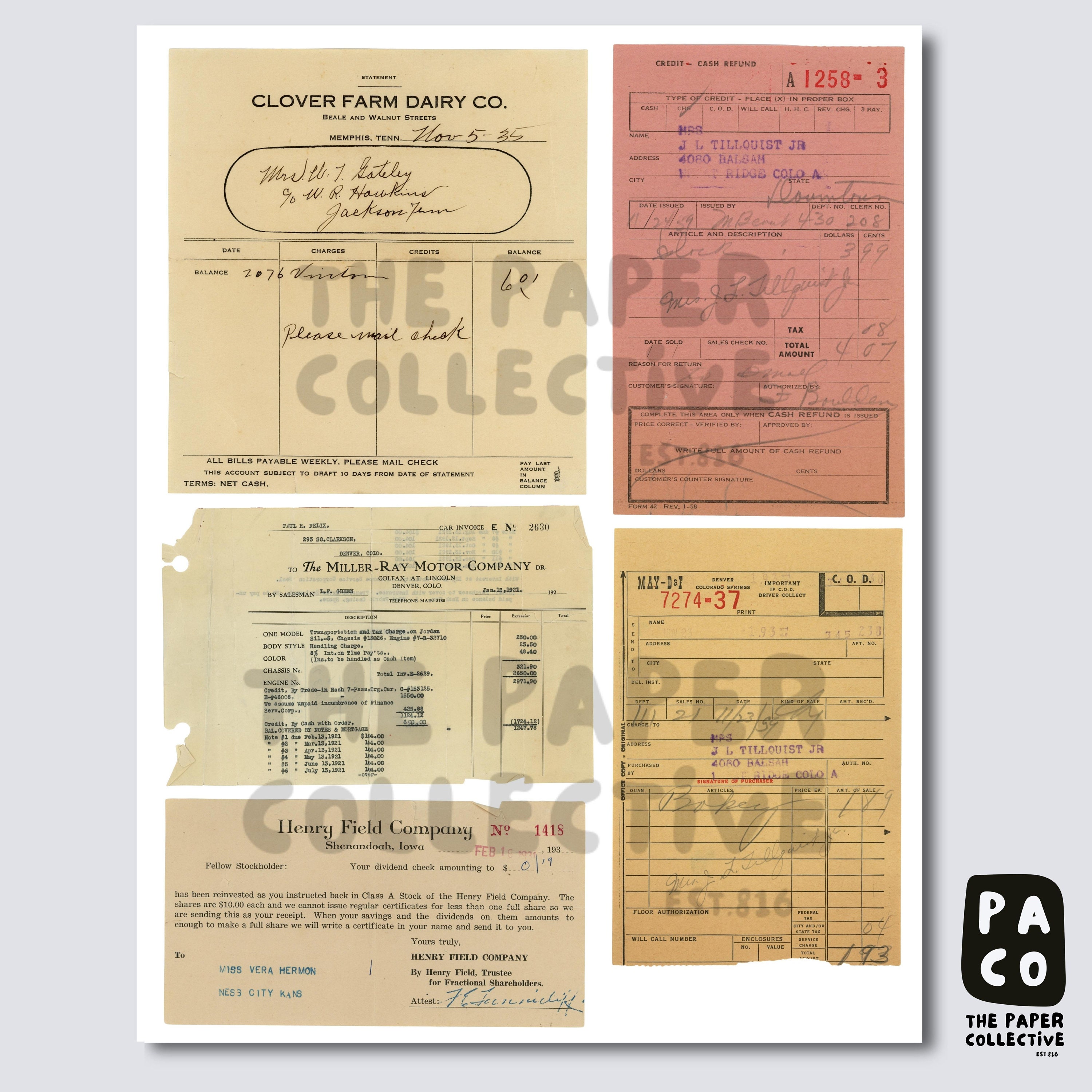 Ephemera Receipt Bundle, Vintage Receipts, Antique Books, Instant ...