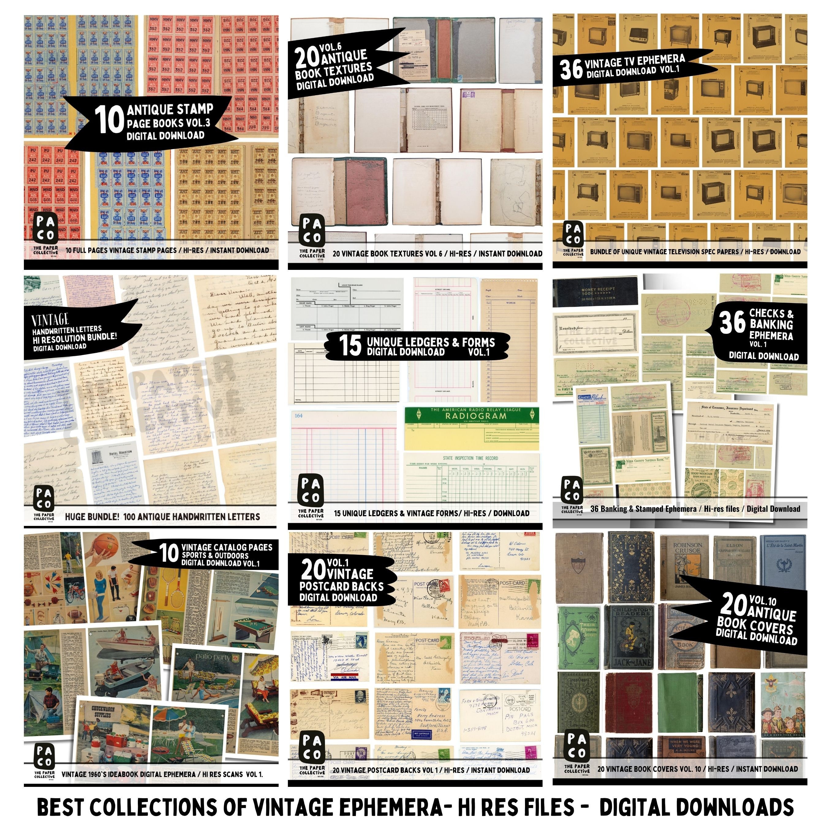 HUGE Ephemera Paper Bundle, 150 Vintage Handwritten Envelopes, Instant ...