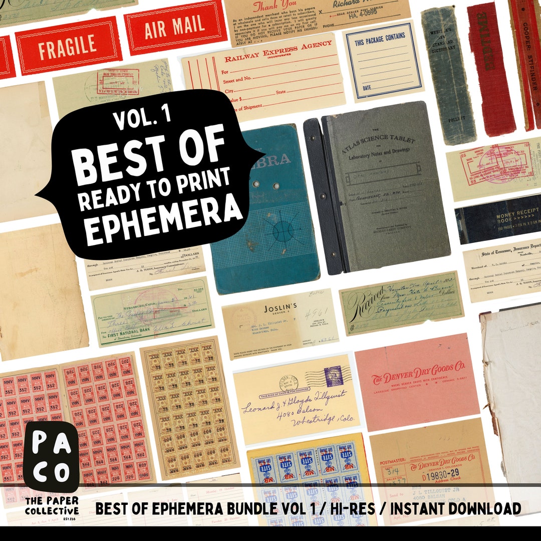 Ephemera Receipt Bundle, Vintage Receipts, Antique Books, Instant ...