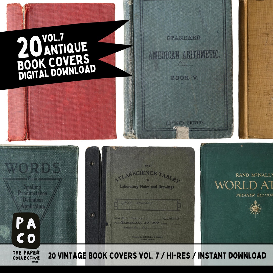 Ephemera Bundle, 10 Vintage Book Covers for Instant Download ...