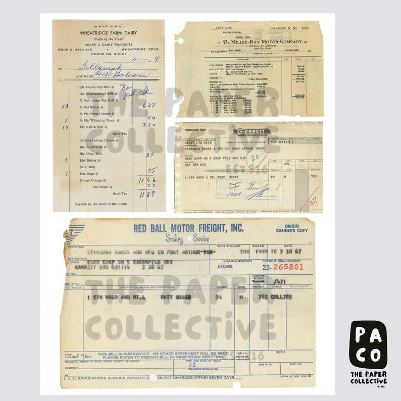 Ephemera Receipt Bundle, Vintage Receipts, Antique Books, Instant ...