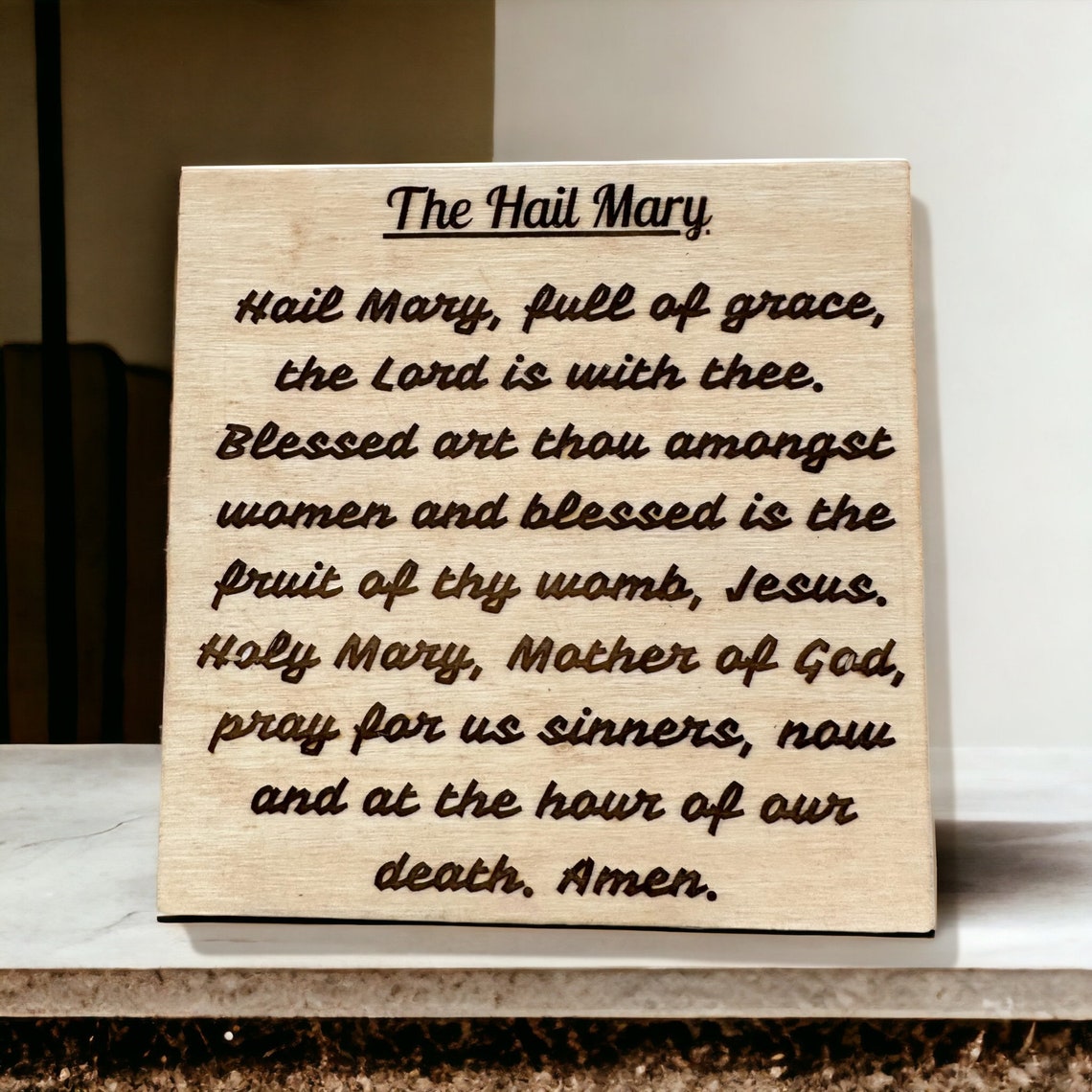 Hail Mary Plaque, Hail Mary Wall Sign, Hail Mary Décor, Hail Mary ...