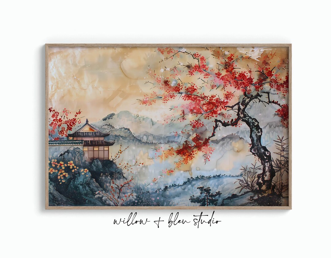 Vintage Japanese Printable Wall Art, Japonisme Cherry Blossom Floral ...
