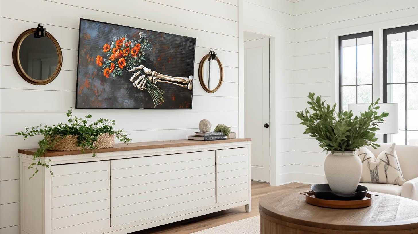 Halloween Frame Tv Art Spooky Skeleton Hand, Macabre Gothic Moody ...