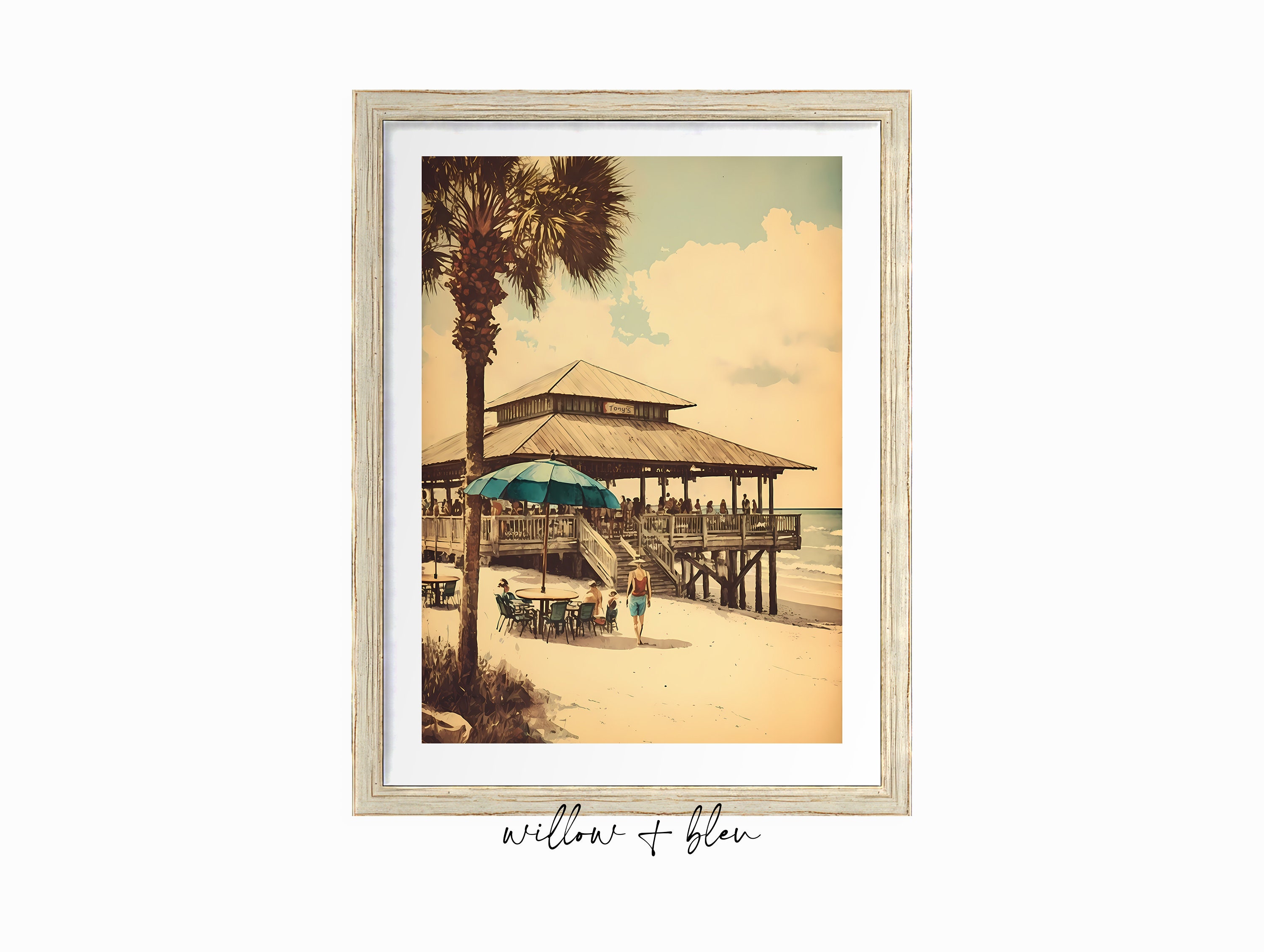 Printable Vintage Coastal Wall Art, Neutral Mid Century Modern Print ...