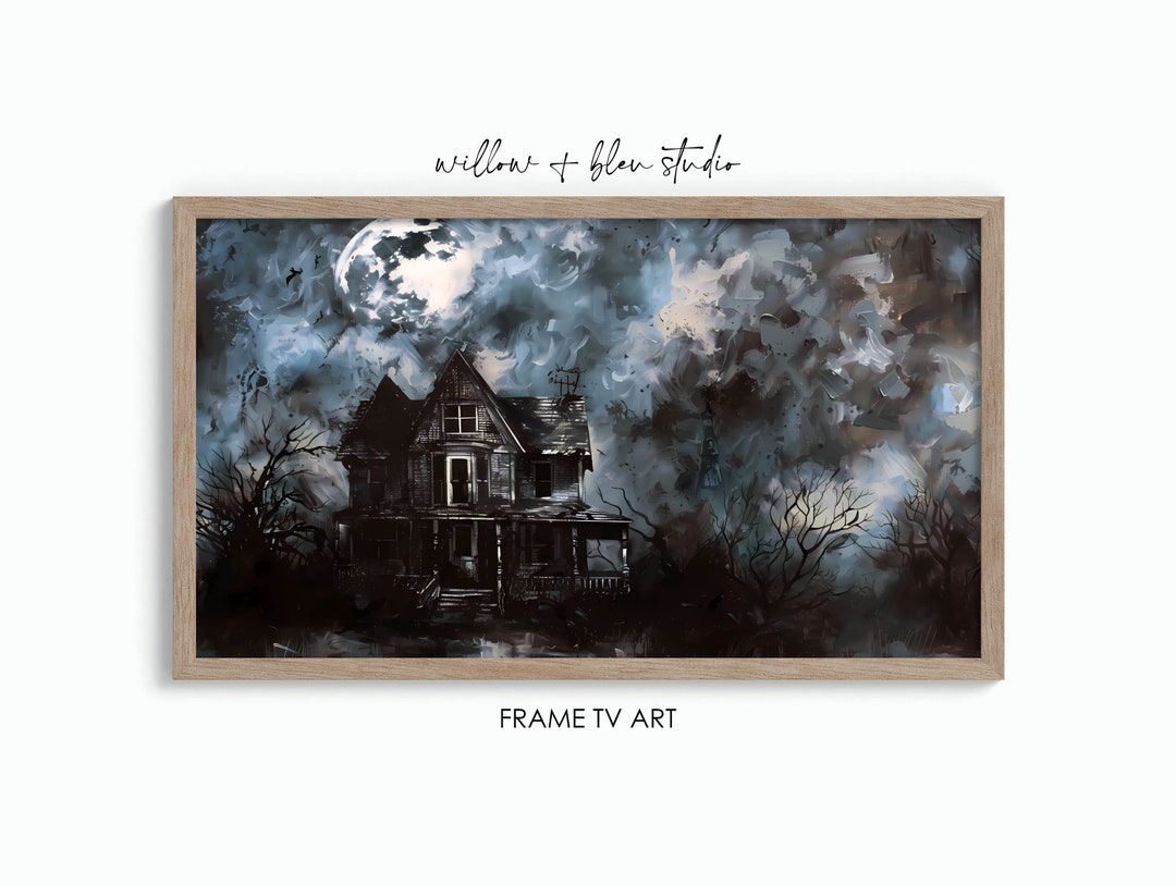 Halloween Haunted House Frame TV Art: Spooky Fall Decor (digital ...