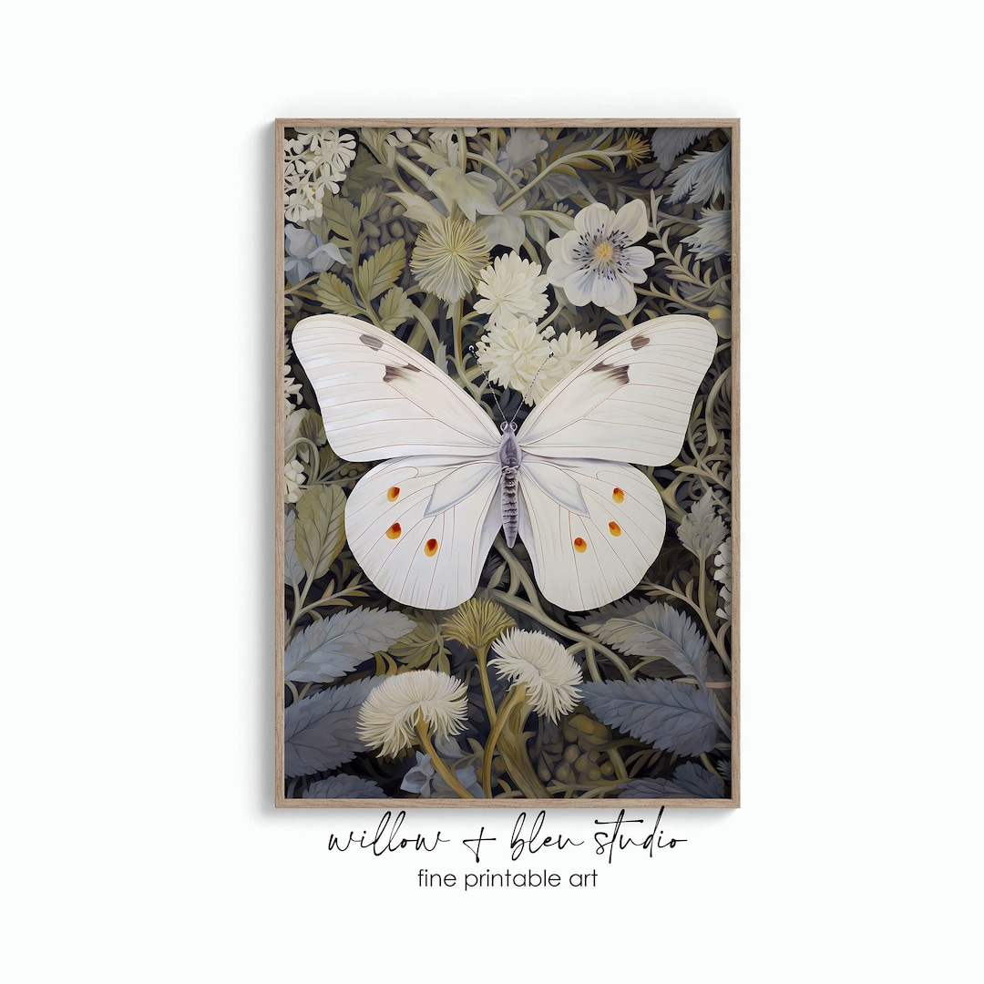 William Morris Printable Butterfly Wall Art, Floral Botanical Boho ...