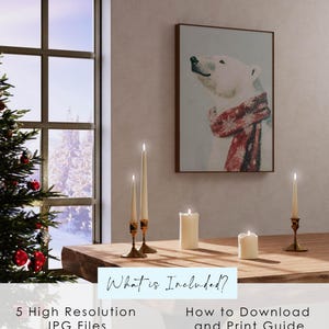 Rustic Winter Polar Bear Printable Winter Wall Art, Cute Animal ...