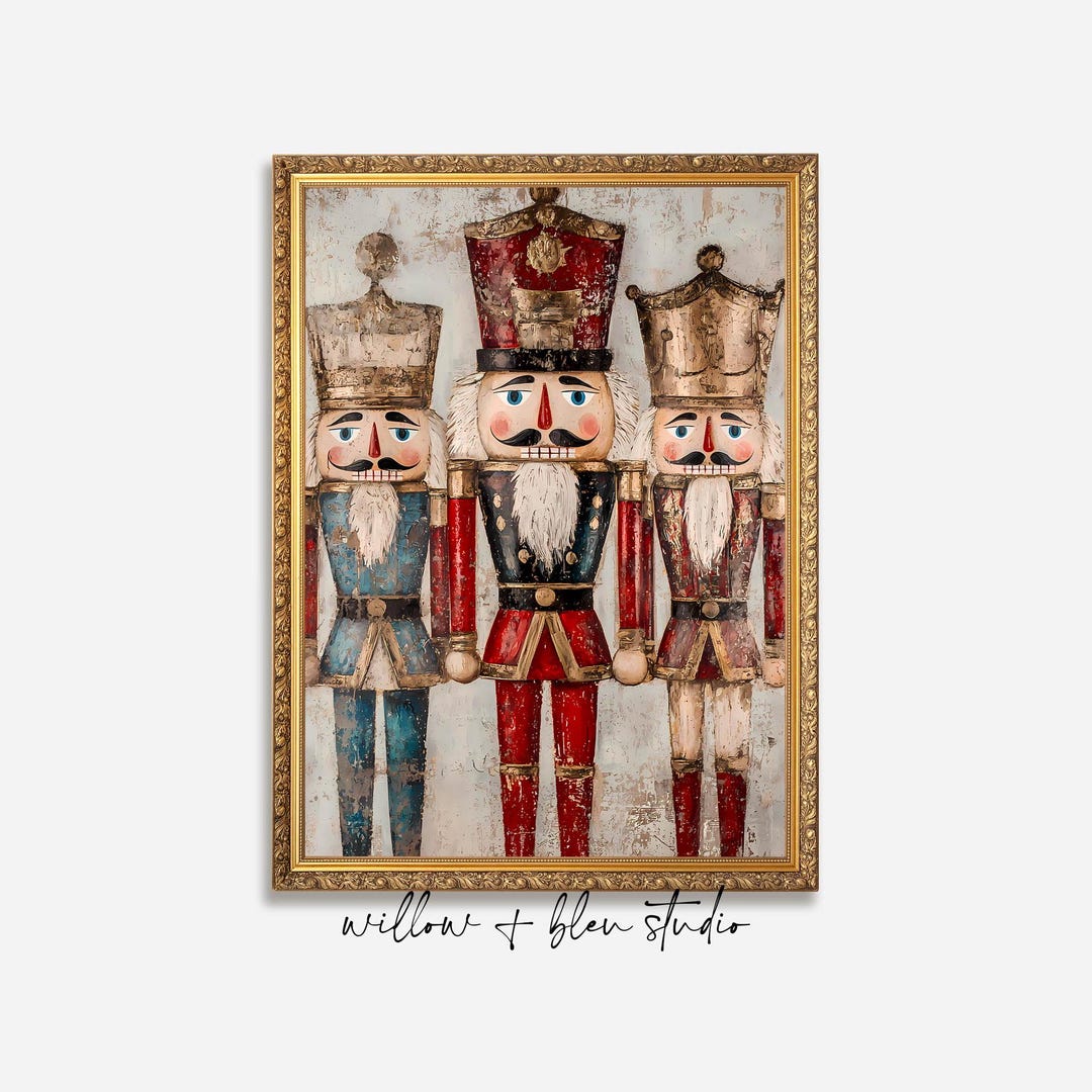 Vintage Nutcracker Toy Print: Neutral Christmas Decor (digital Download ...