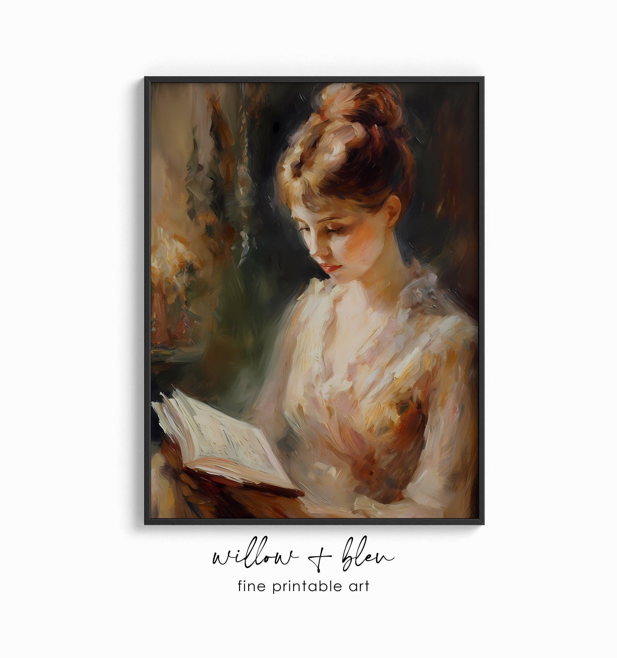 Printable Portrait Painting, Impressionist Young Woman Wall Art ...