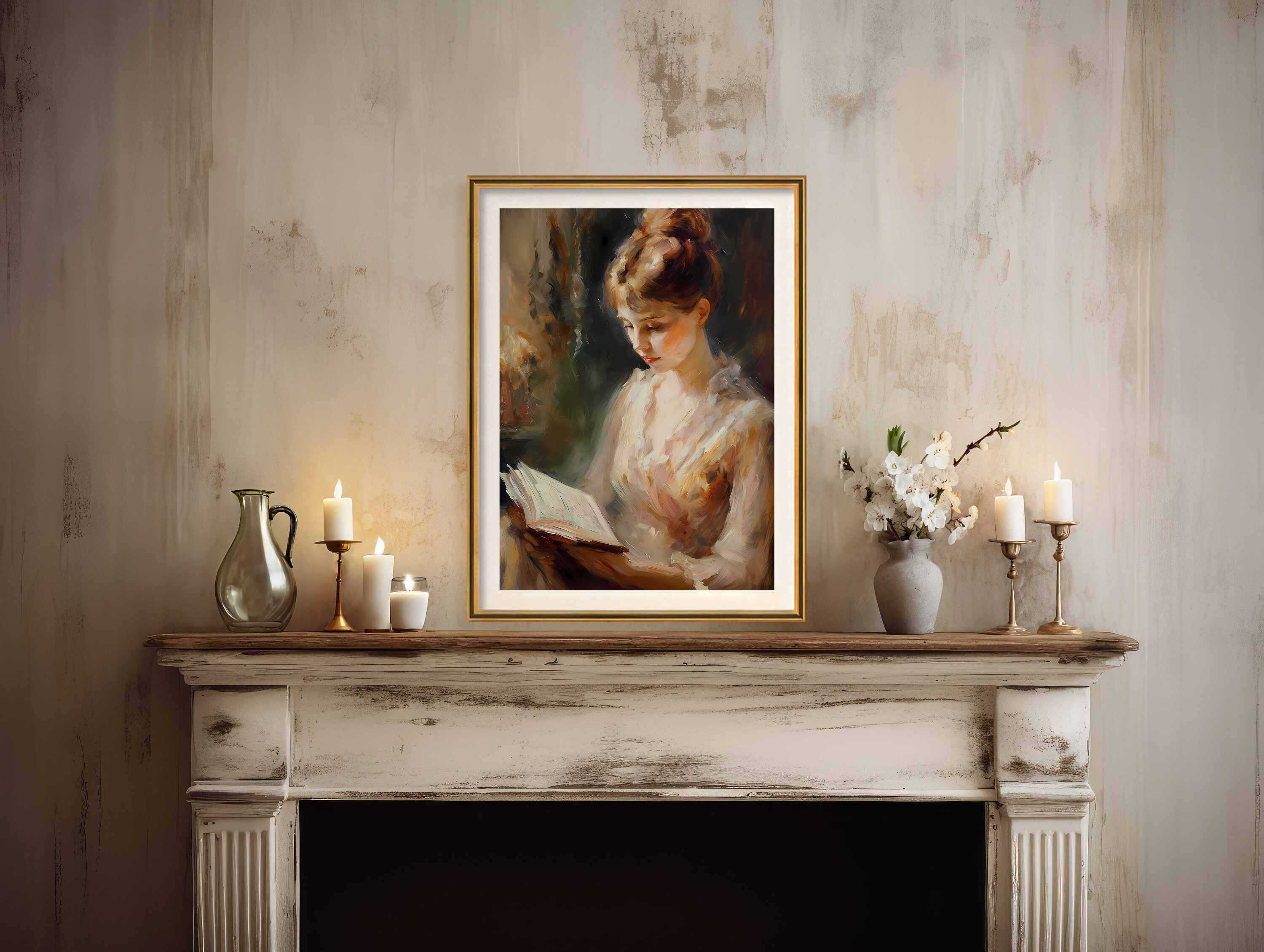 Printable Portrait Painting, Impressionist Young Woman Wall Art ...