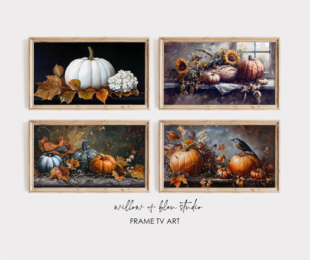 Moody Autumn Frame Tv Bundle, Warm Rustic Fall Farmhouse Thanksgiving ...