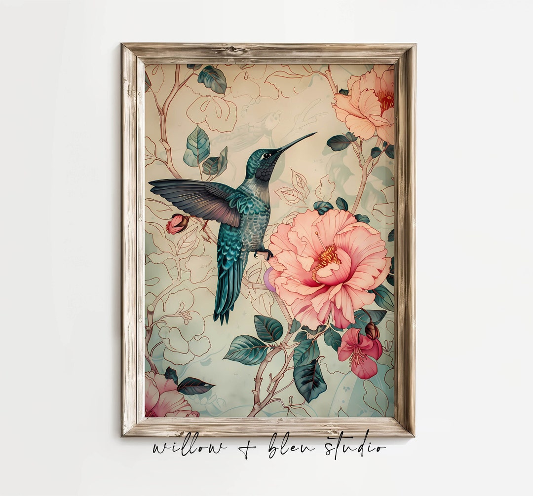 William Morris Printable Hummingbird Wall Art Digital Download Rococo ...