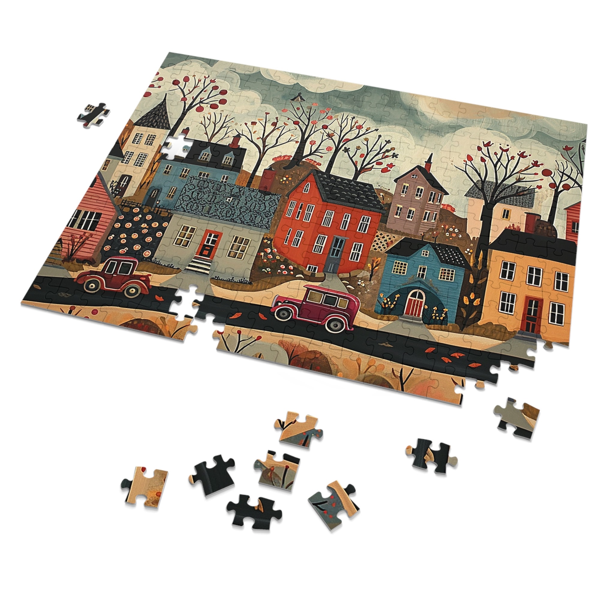 1930s Americana Village Jigsaw Puzzle 30, 110, 252, 500,1000-piece - Etsy