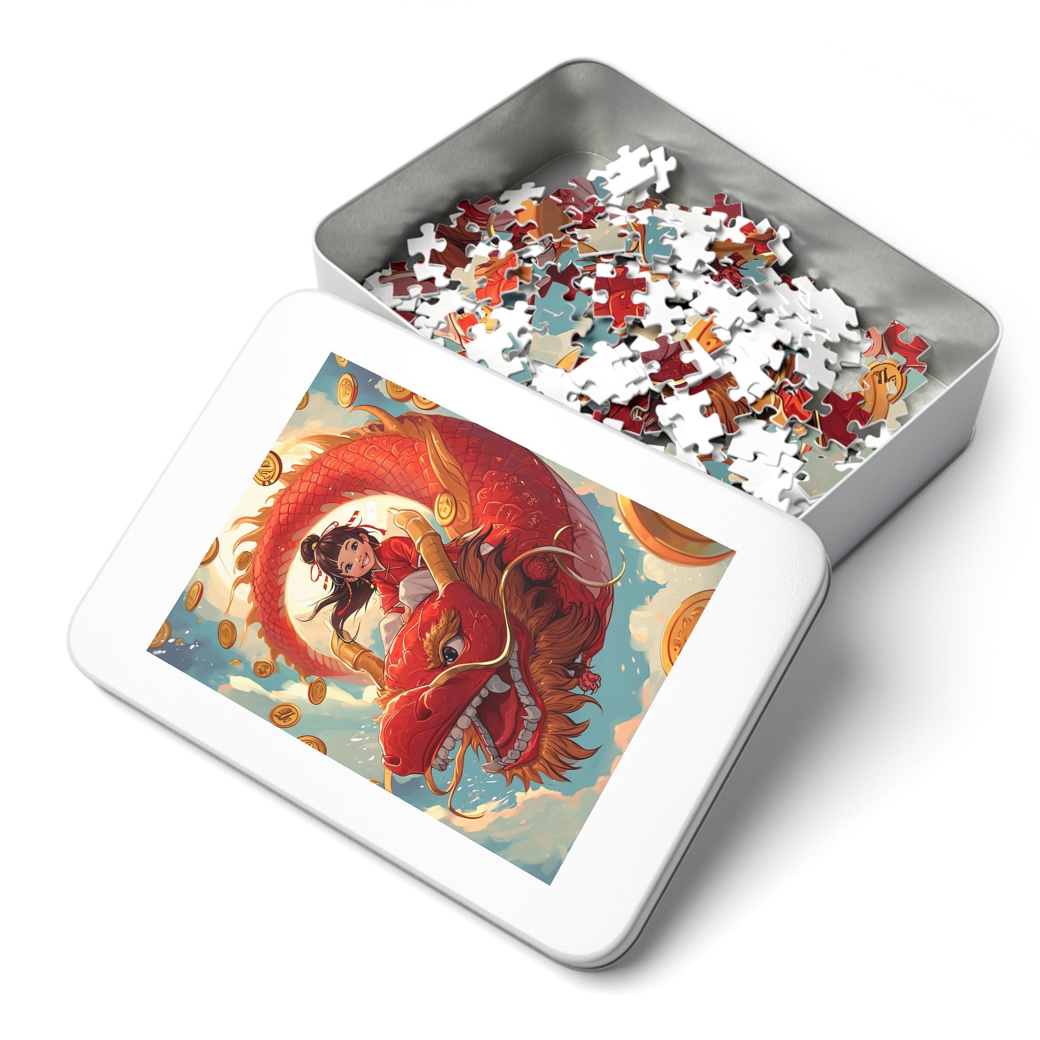 Riding the Red Chinese Dragon Jigsaw Puzzle (30, 110, 252, 500,1000 ...