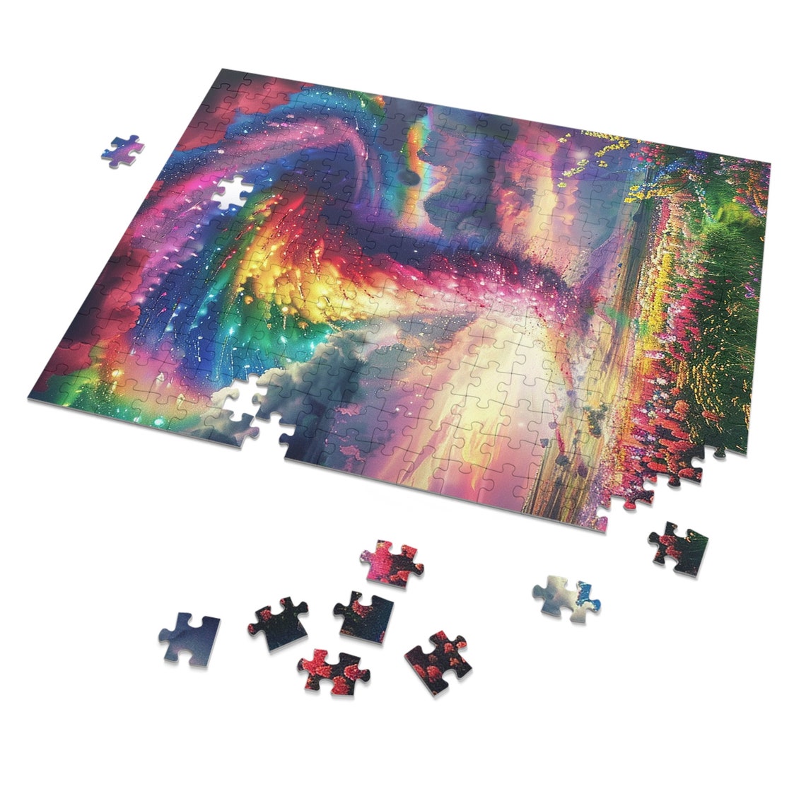 Rainbow Colored Tornado Jigsaw Puzzle (30, 110, 252, 500,1000-piece) - Etsy
