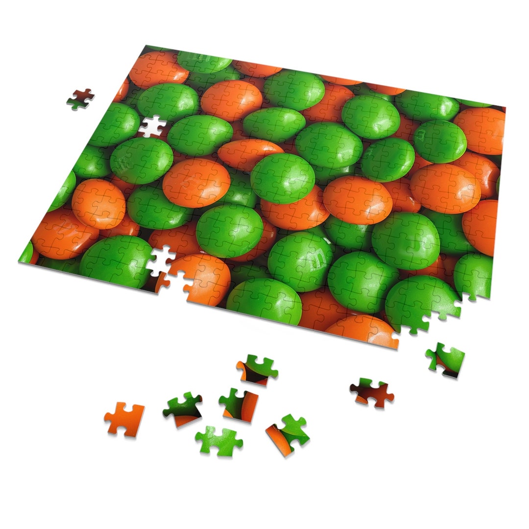 Green and Orange M&ms Jigsaw Puzzle 30, 110, 252, 500,1000-piece - Etsy