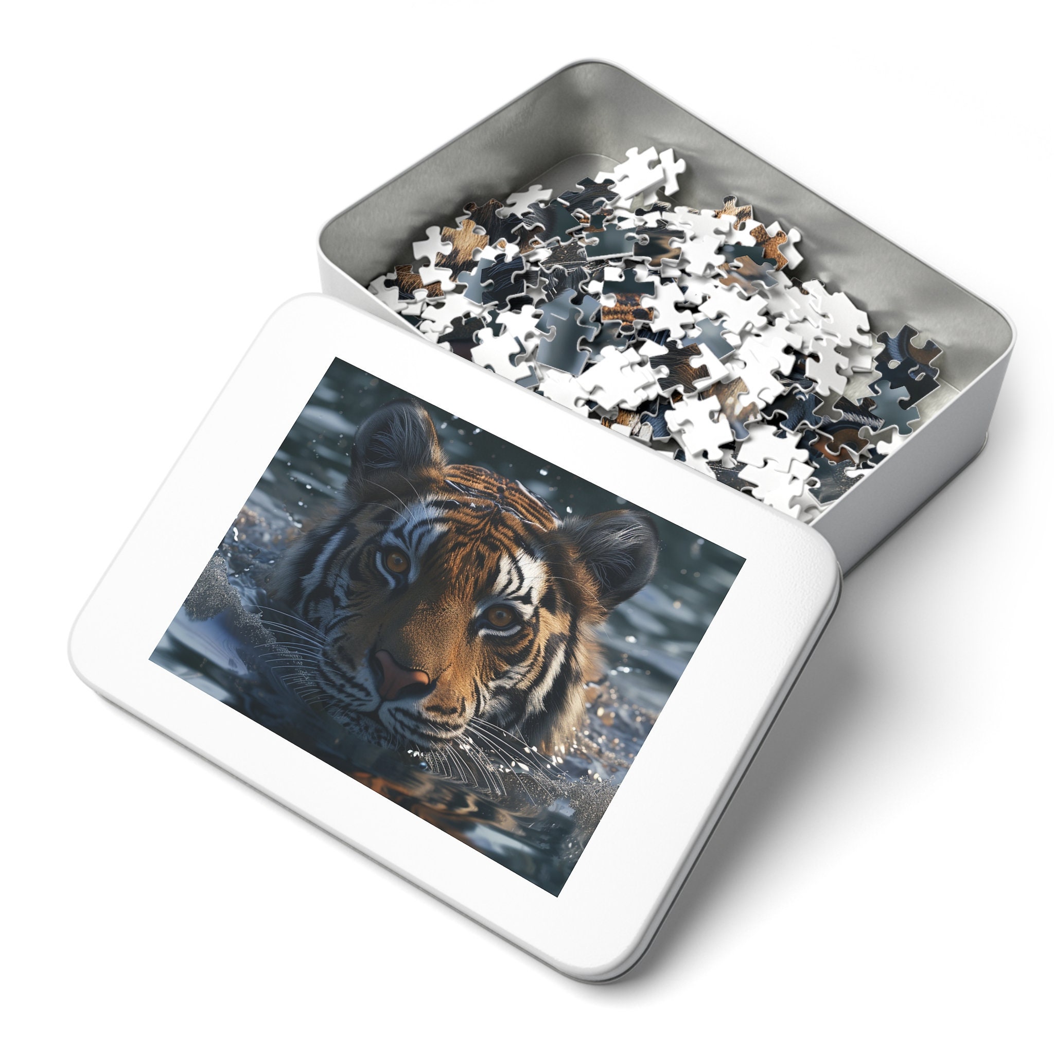 Swimming Tiger Jigsaw Puzzle 30, 110, 252, 500,1000-piece - Etsy