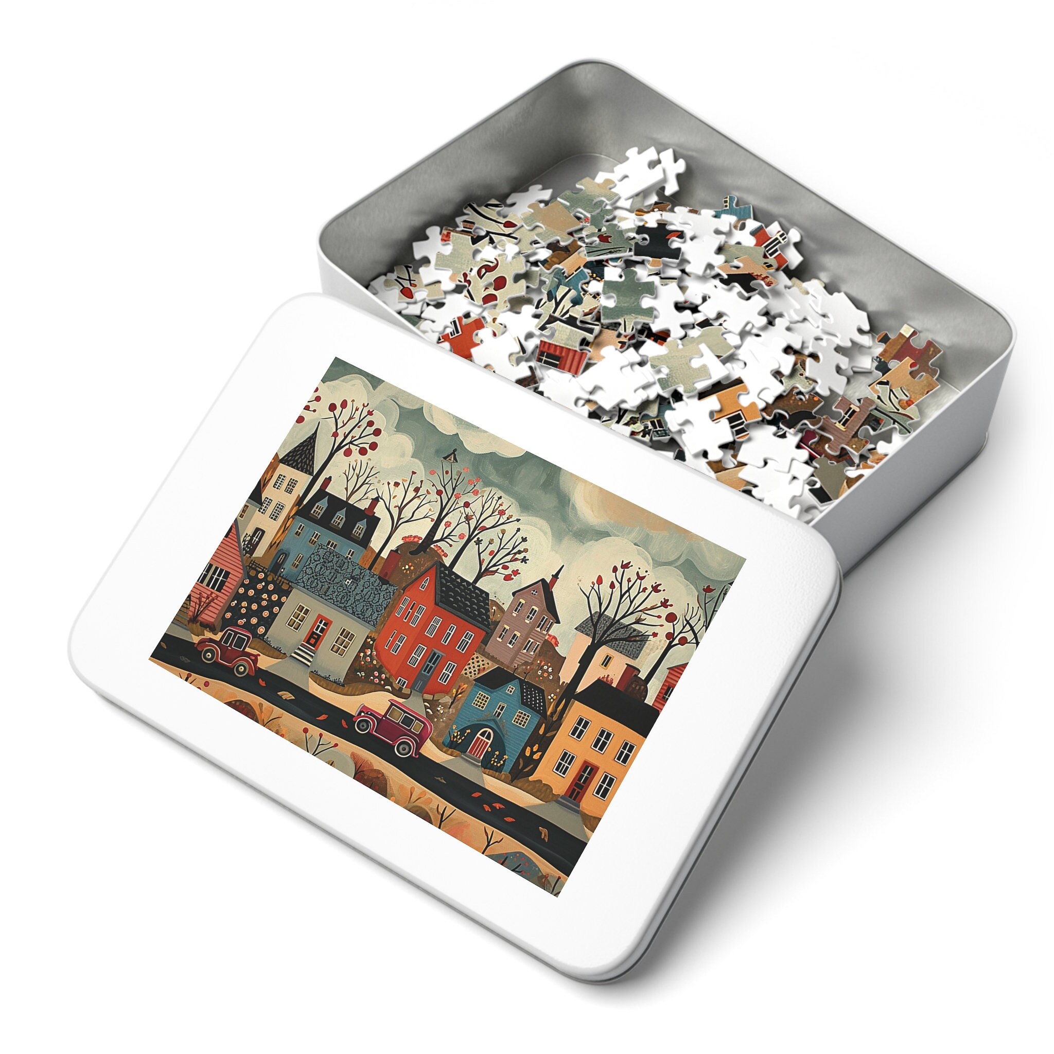 1930s Americana Village Jigsaw Puzzle 30, 110, 252, 500,1000-piece - Etsy