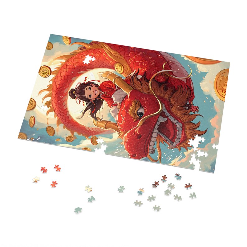 Riding the Red Chinese Dragon Jigsaw Puzzle (30, 110, 252, 500,1000 ...
