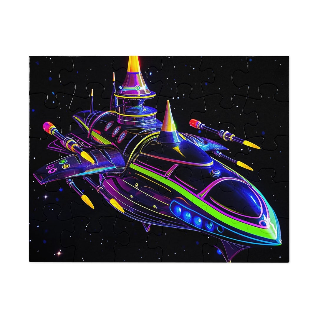 Neon Spaceship Jigsaw Puzzle (30, 110, 252, 500,1000-piece) - Etsy