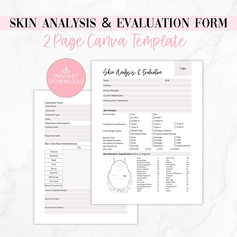 Skin Analysis Form - Etsy