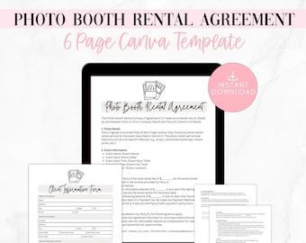 Photo Booth Contract, Photo Booth Rental Agreement, Photo Booth ...