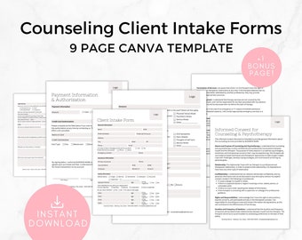 Counseling Intake Form, Informed Consent for Counseling and ...